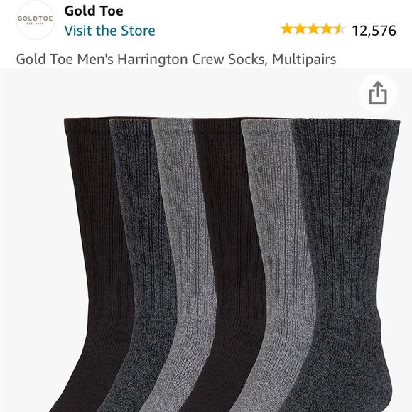 Gold Toe | Underwear & Socks | Nwt Gold Toe Mens Harrington Crew Socks ...